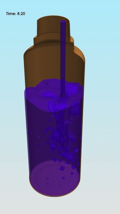 CFD simulation of Filling a Water Bottle using interFoam k-OmegaSST #openfoam #cfd #simulation ...