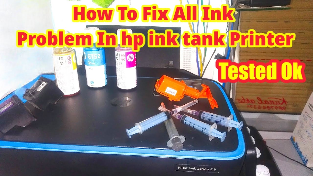 HP Ink Tank Printer how to fix colour ink not printing or How to Remove ...