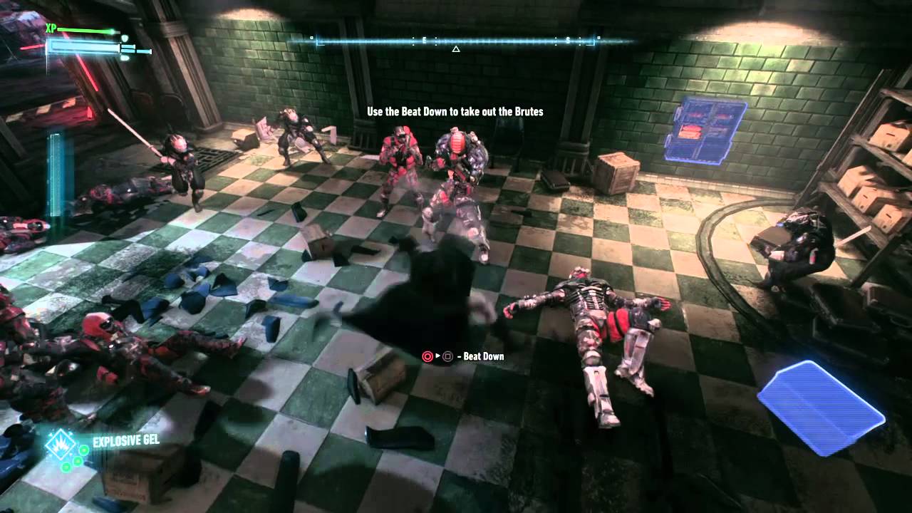 BATMAN ARKHAM KNIGHT Tunnel Brute Fight (HARD MODE) - YouTube
