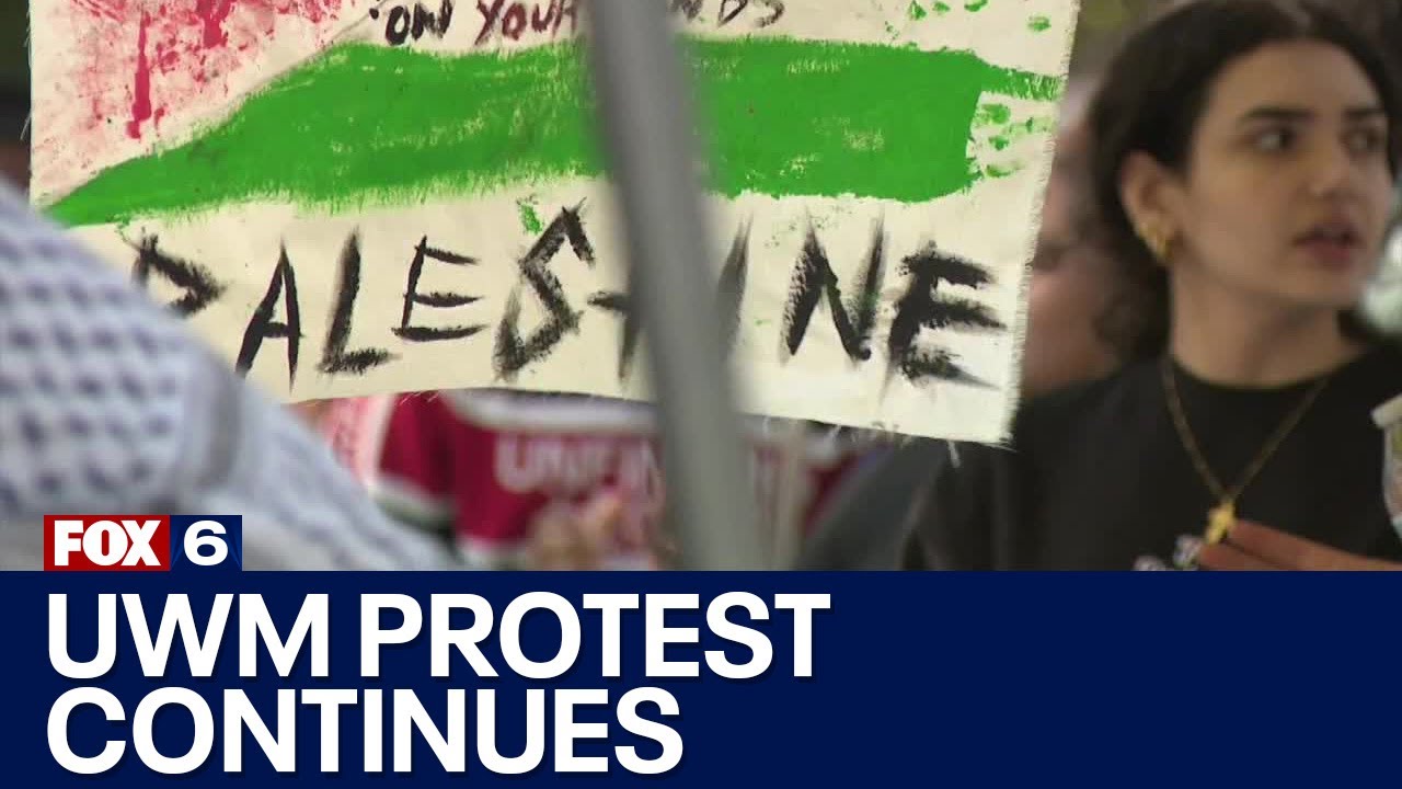 UWM Gaza protests continue into the night | FOX6 News Milwaukee - YouTube
