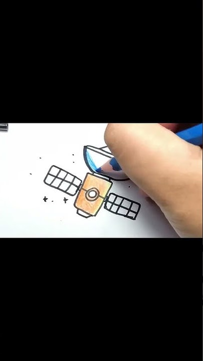 HOW TO DRAW SATELLITE | SPACE SATELITTE DRAWING SIGNAL | EASY DRAWING ...