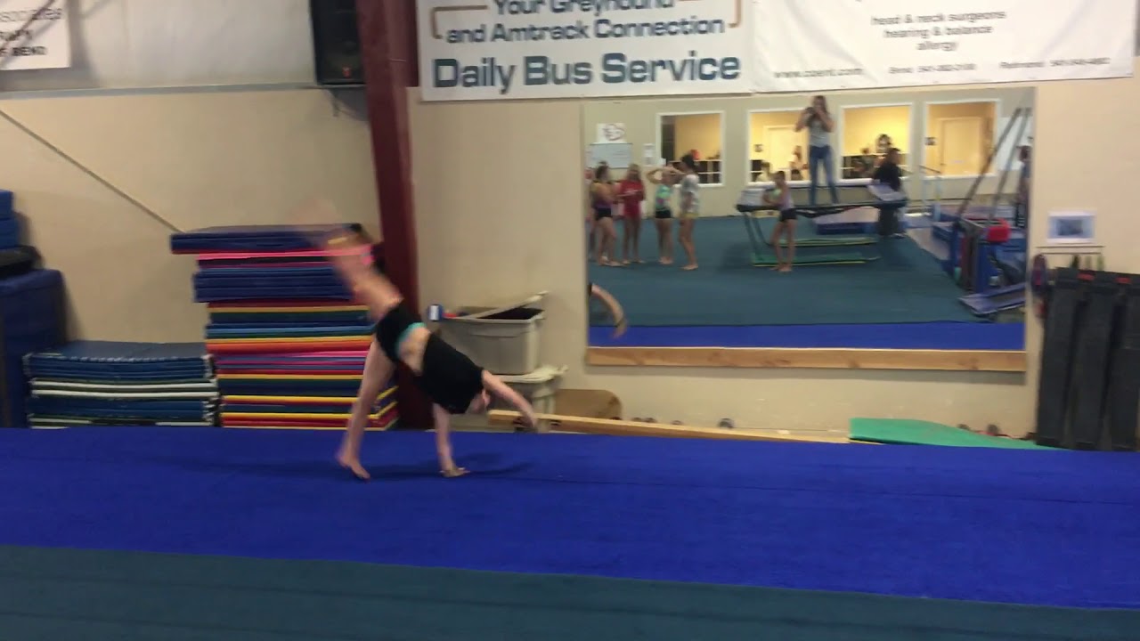 Front handspring front tuck step out pass - YouTube