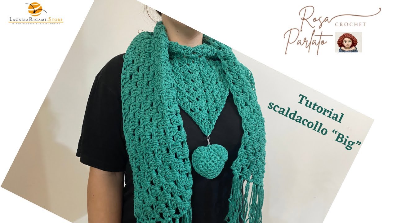 Tutorial Sciarpa scalda collo cotone/lana uncinetto principianti - YouTube