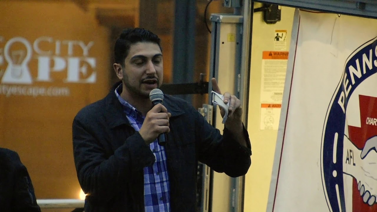 Alex Lotorto speaks at union healthcare vigil in Scranton PA - YouTube