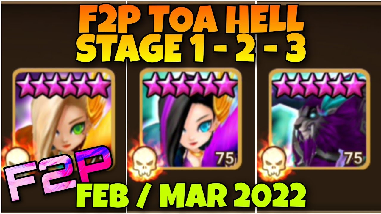 F2P TOA HELL STAGE 1 - 2 - 3 | SEARA - GIANA - ZERATU SUMMONERS WAR ...