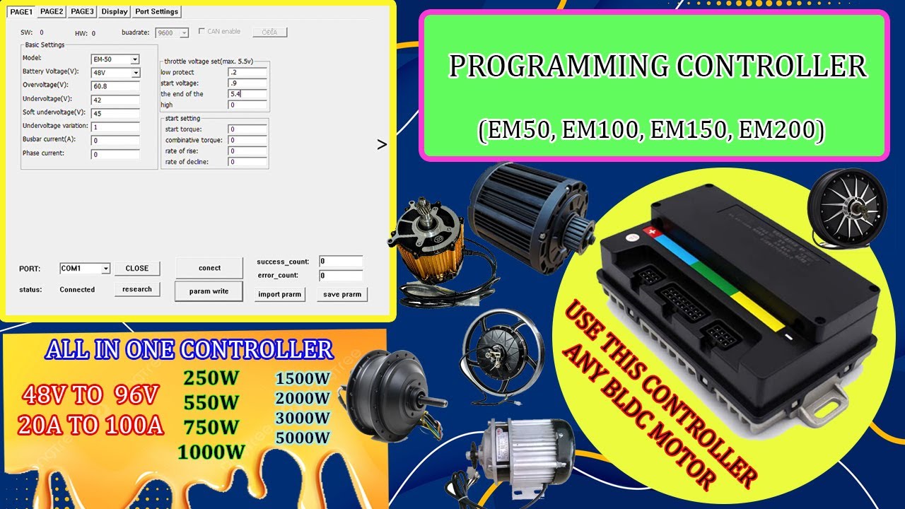 PROGRAMMING CONTROLLER-ALL IN ONE CONTROLLER 48V TO 96V / 20A TO 100A ...