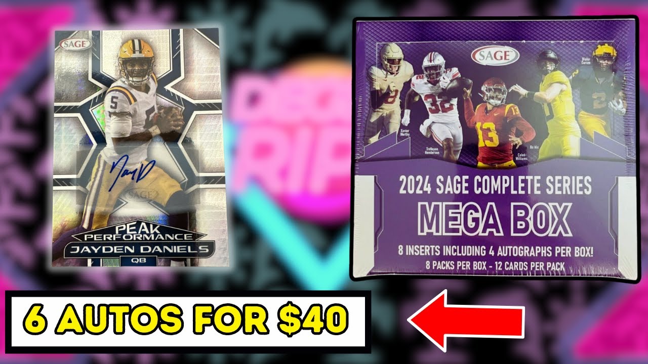 6 Autos for $40! 2024 Sage Football Mega Box Review! - YouTube