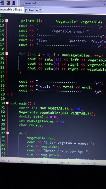 vegetable shop c++#codingninja #coders #coderstokyo #codemasters #codinglife #codelife #code # ...