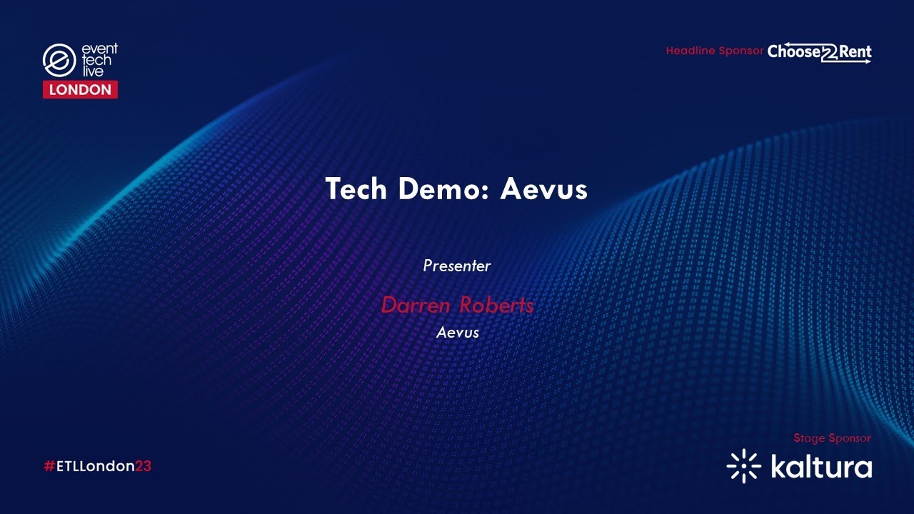 Tech Demo Aevus, Darren Roberts - Event Tech Live 2023 - YouTube