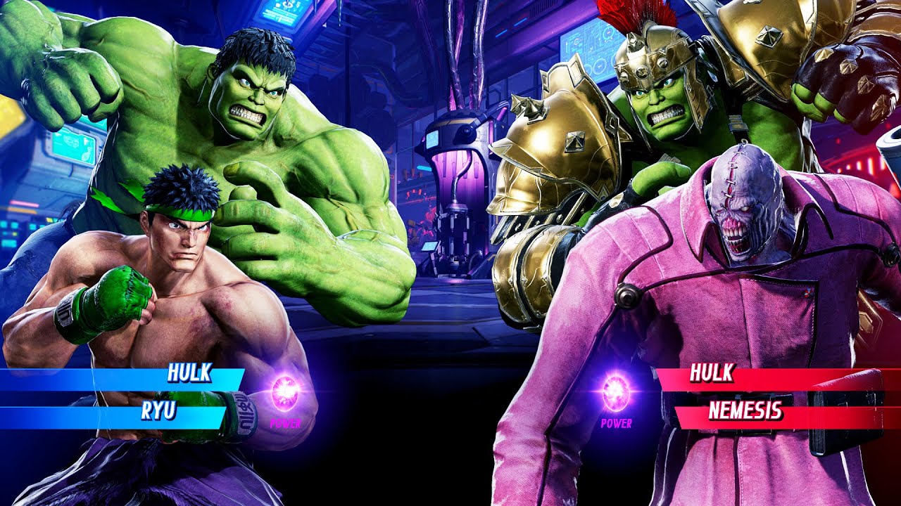 Hulk & Ryu vs Gladiator Hulk & Nemesis (Very Hard) Marvel vs Capcom ...