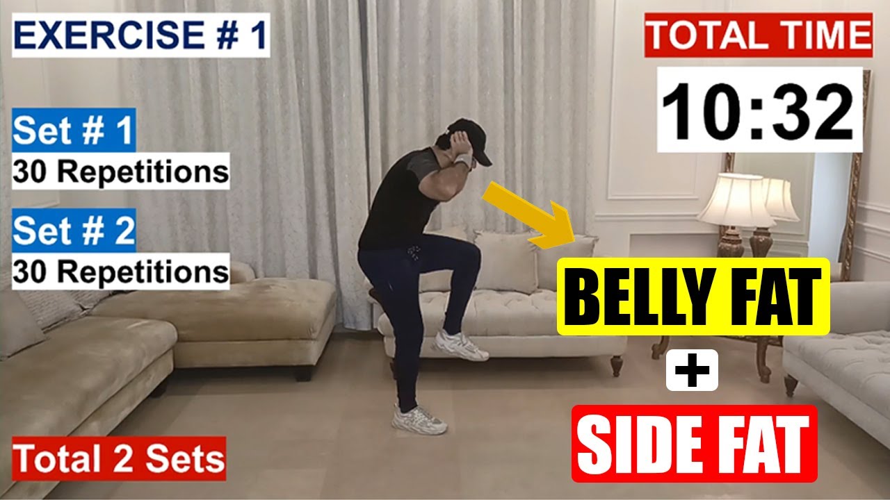 Belly Fat And Side Fat Burning Exercises | Lower Belly Fat Loss Workout ...