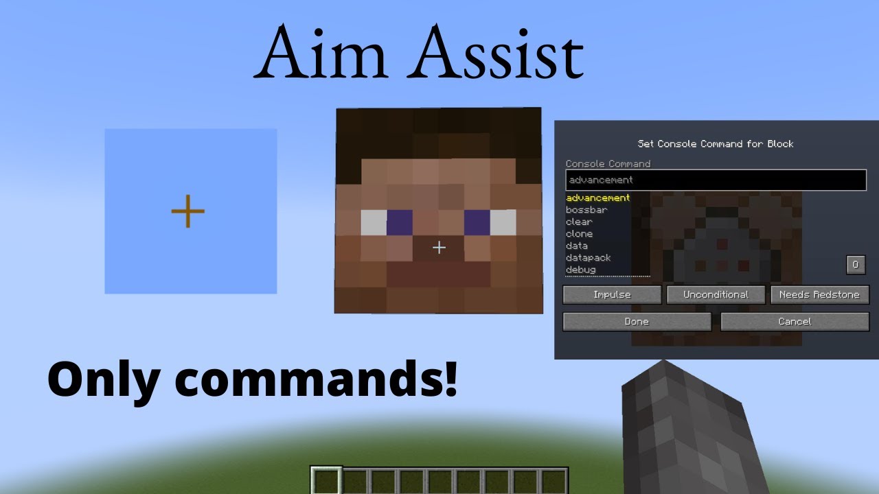 Minecraft 1.13 Command Looks like Aim Assist - YouTube