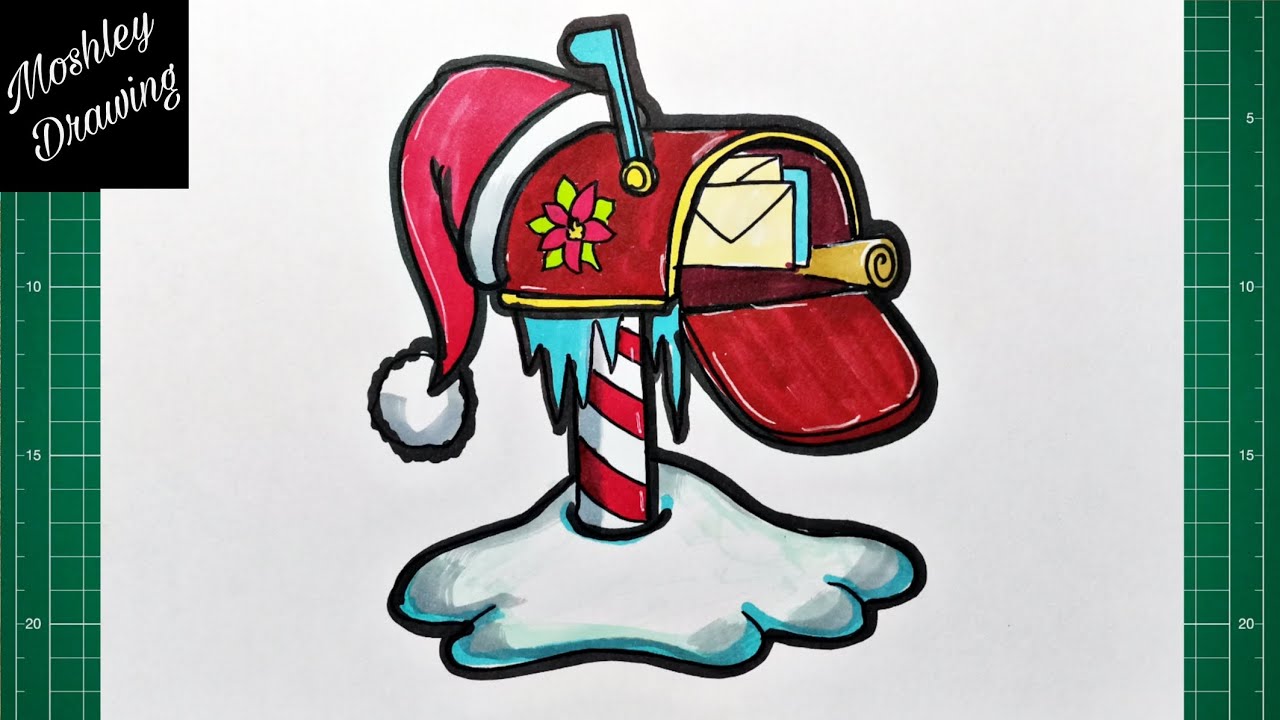 How to Draw a Christmas Mailbox - YouTube