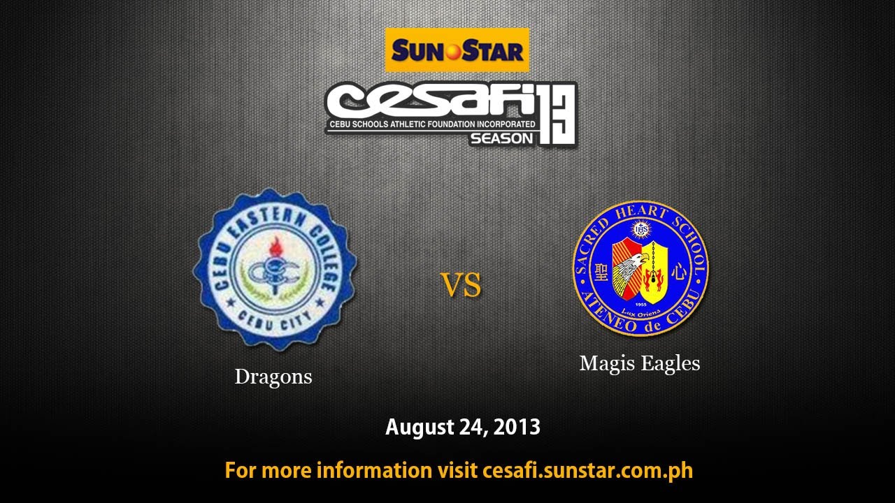 CEC Dragons vs SHS-AdC Magis Eagles - August 24, 2013 - YouTube