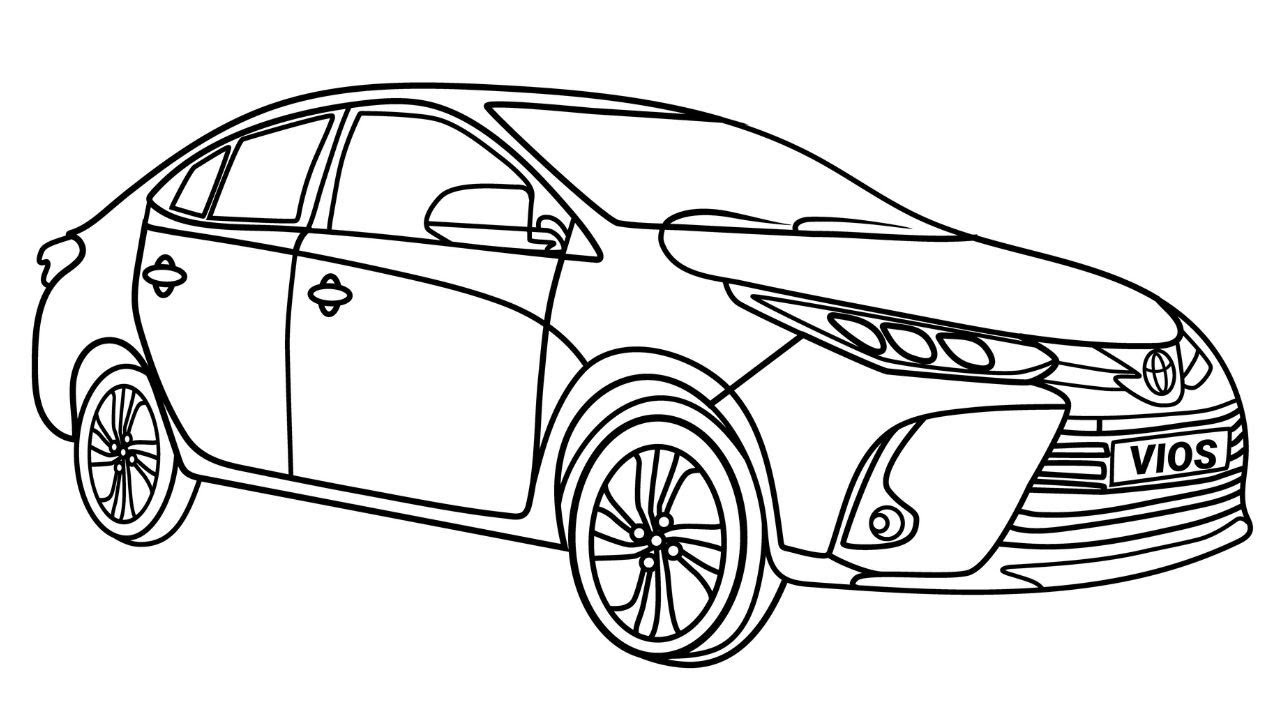 How to Draw Toyota Vios Car - very easy - YouTube