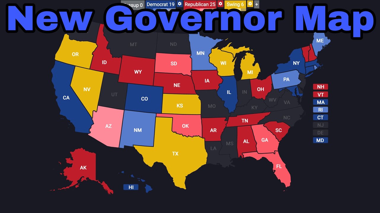 Updated 2022 Governor Map Election Prediction (Mid October) - YouTube