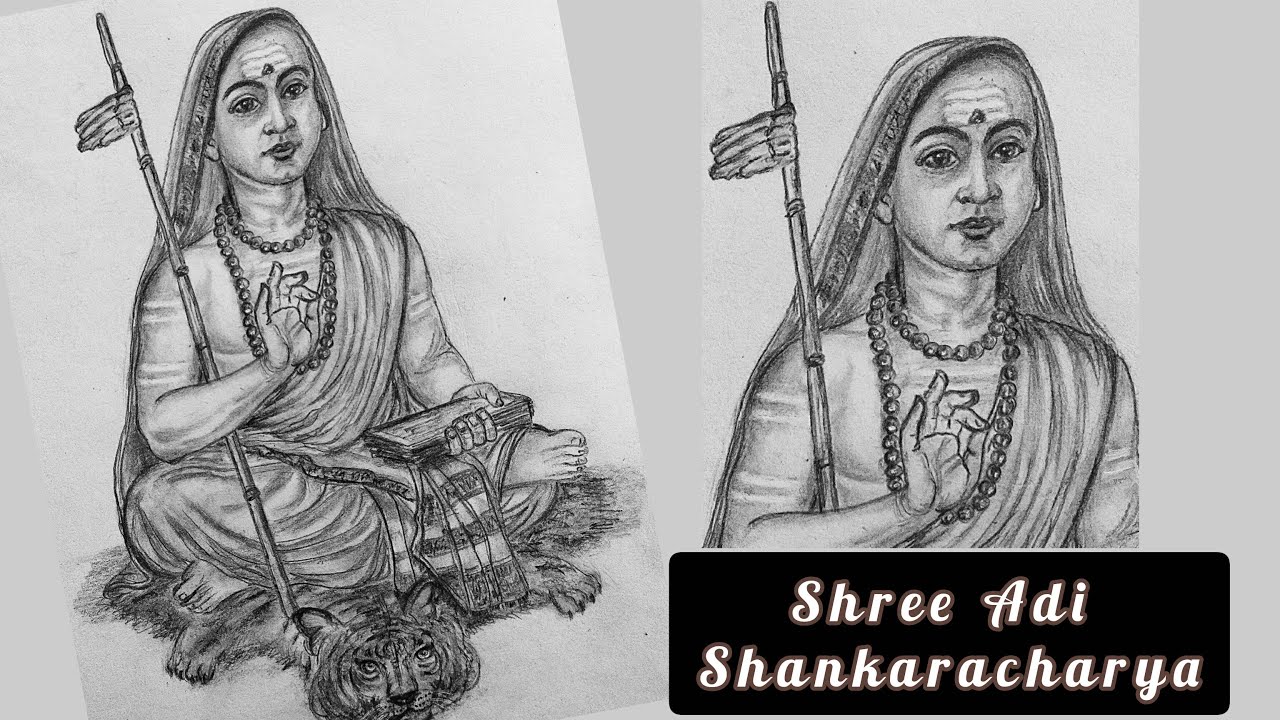Shree Adi Shankaracharya ji Sketch/Adi Shankaracharya ji k Drawing ...