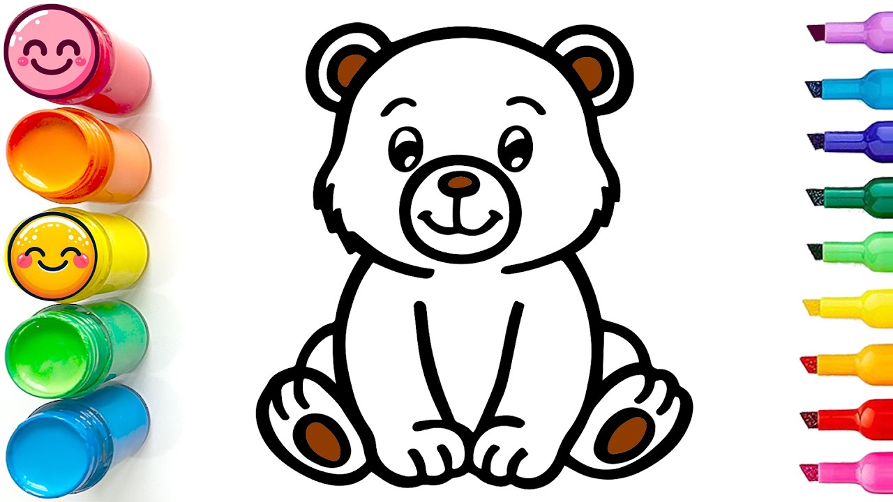 How to Draw a Cute Bear | Easy Step by Step Tutorial - YouTube