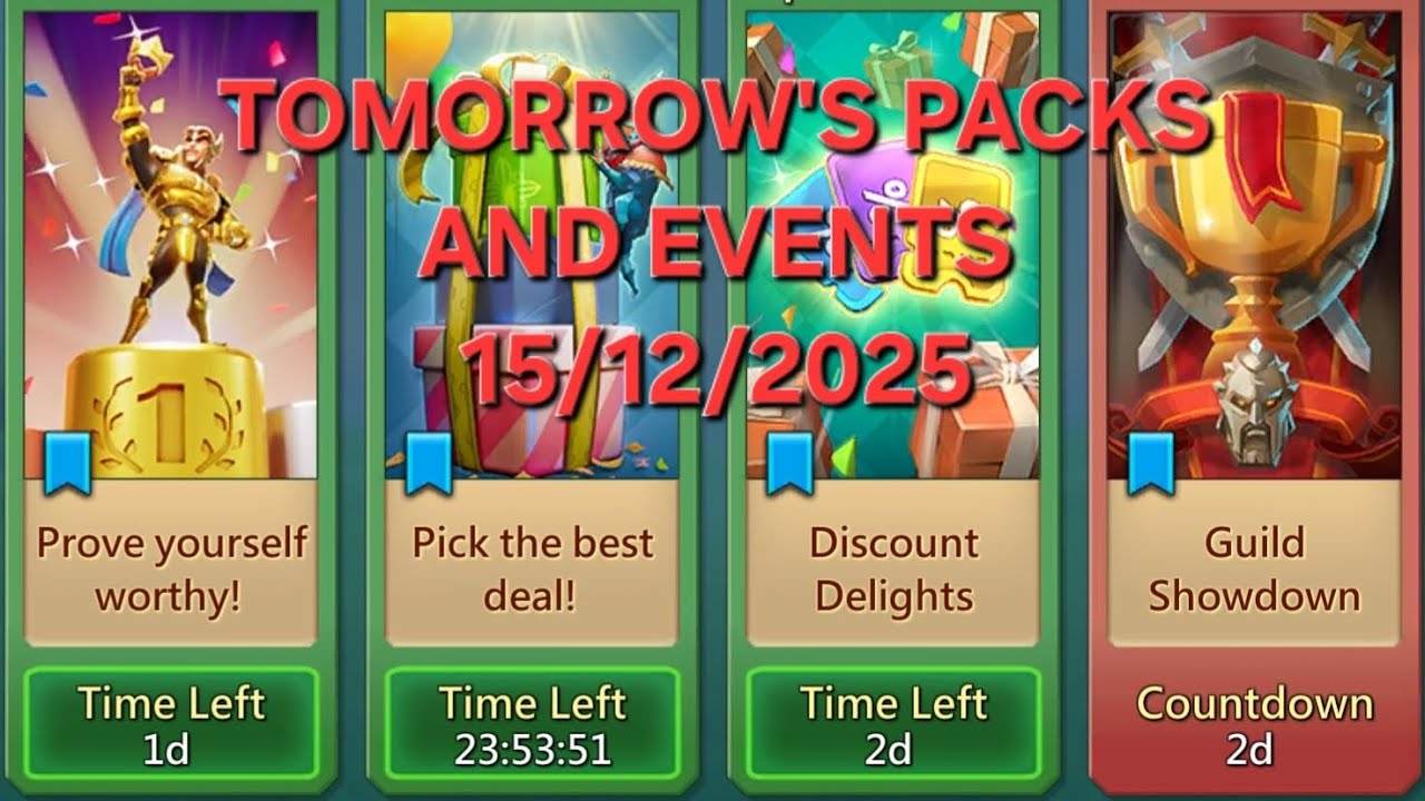 Lords Mobile tomorrow's packs and events 15/12/2025!! - YouTube