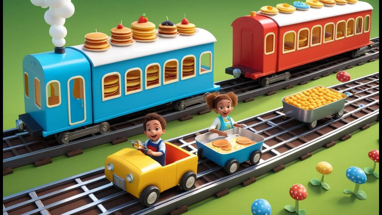 Pancake Train Goes Choo Choo | Fun Train Song for Kids | Sing Along and ...