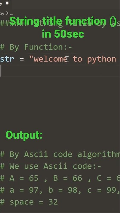 🔥अब 50 sec में String title function () | what is string title function ...