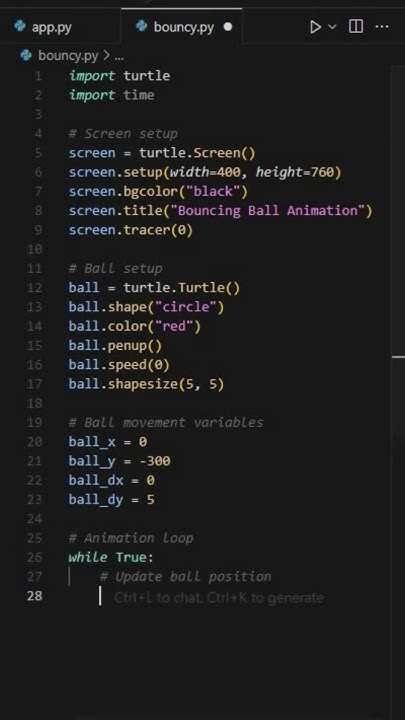 Python Turtle Can Do This? (Bouncing Ball Animation) #python #animation ...