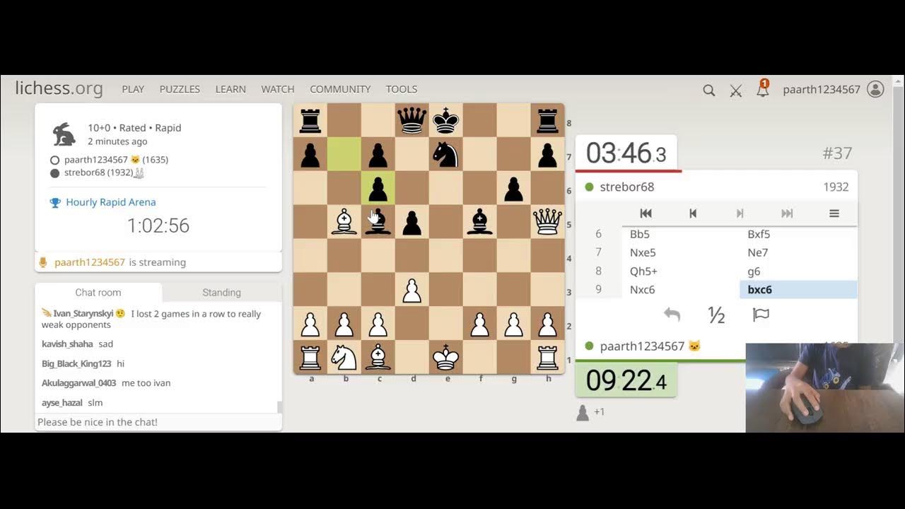 1600 elo chess lichess.org - YouTube