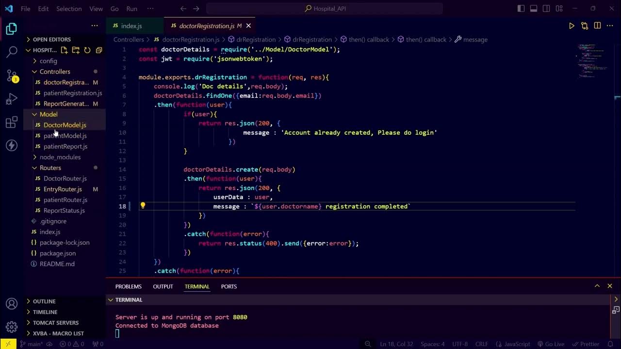 Hospital API using JavaScript, Node.js, Express.js and MongoDB - YouTube