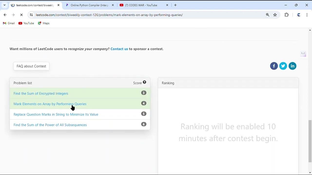 Live LEETCODE BiWeekly Contest 126 SOLUTION || ALL SOLUTION || ALL CODE ...