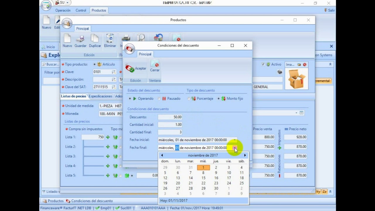 09 Módulo de Productos de Financeware® FacturIT .NET 2017 3.2 para CFDI ...