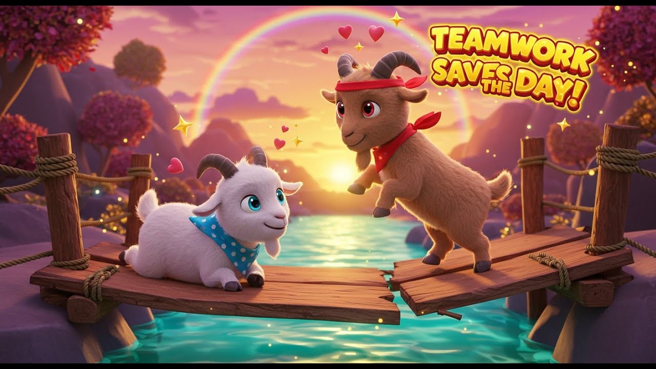 THE TWO WISE GOATS 🐑🌈 | Teamwork Saves the Day! Animated Moral Story ...