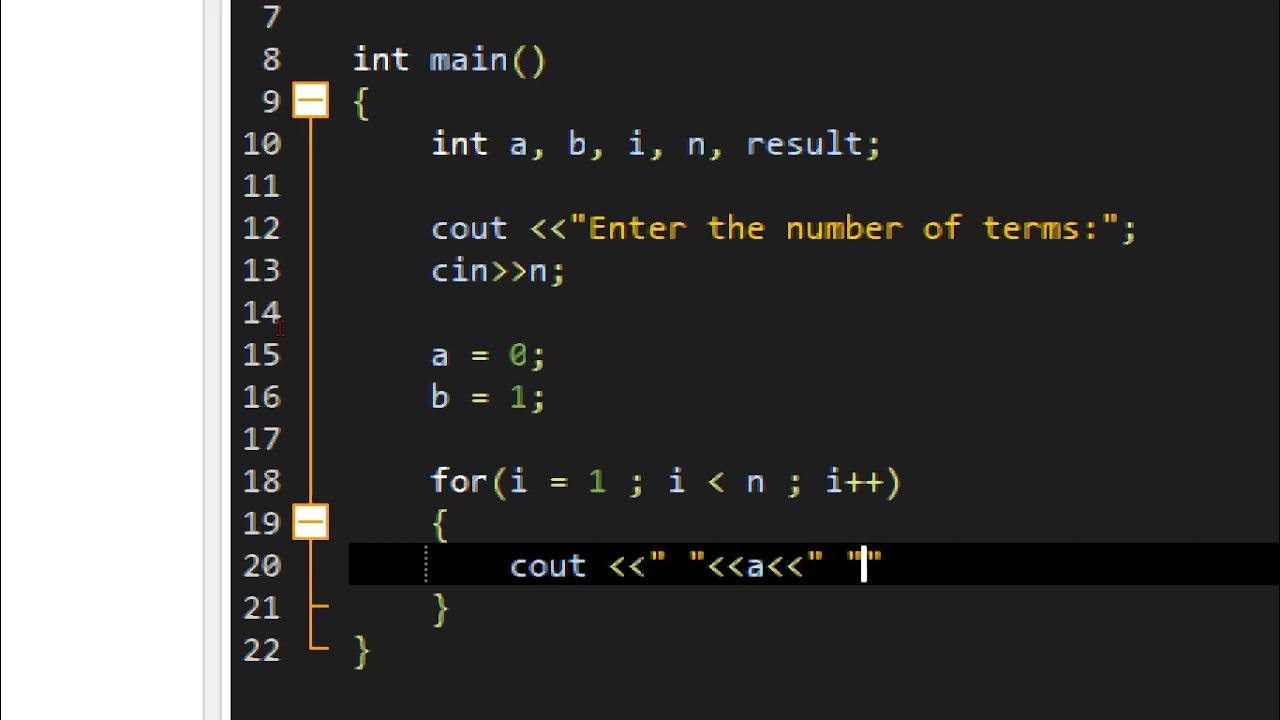 C Program To Print Fibonacci Series Fibonacciseries Youtube
