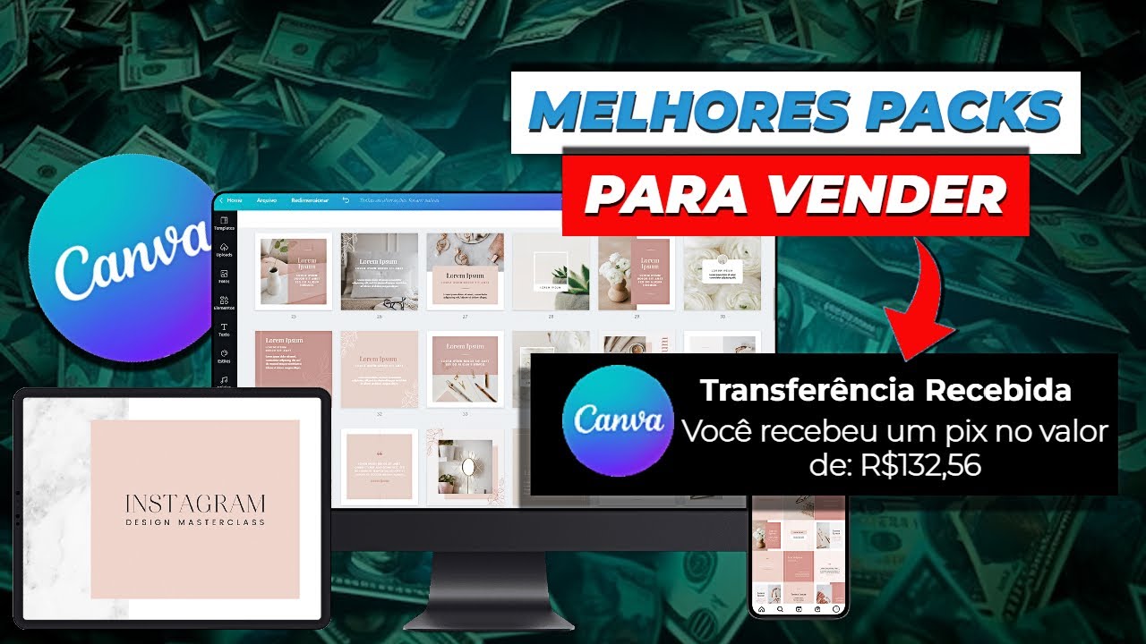 [05 Melhores Packs p/ Vender] Como Ganhar Dinheiro com Packs do CANVA ...