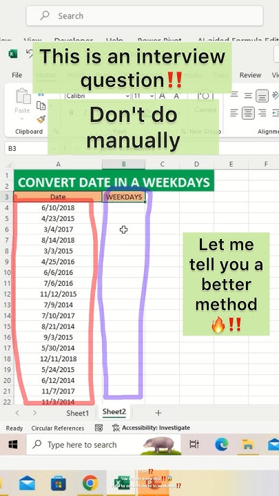 How To Convert Dates In Weekdays⁉️ Advance Excel Bpa Educators Learn Excel Youtube