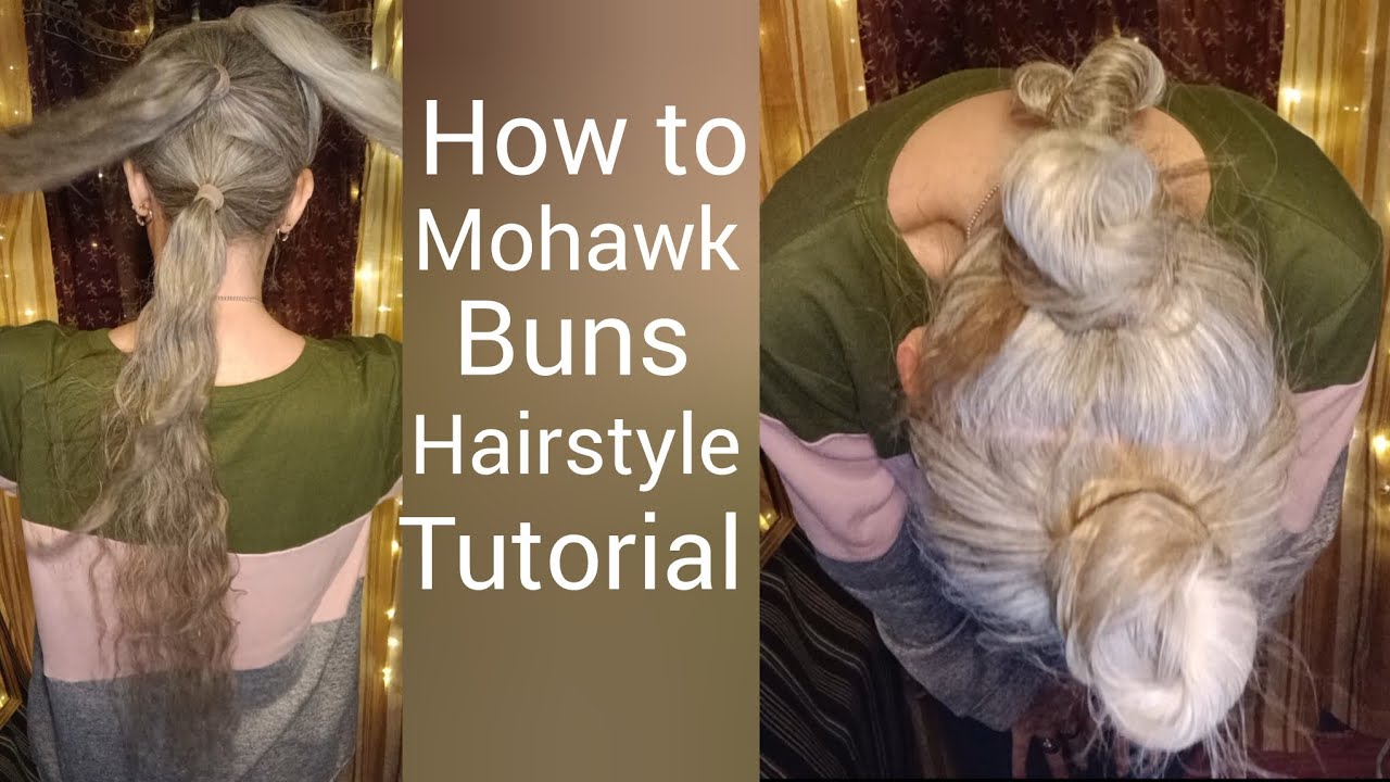 ️How to Mohawk Buns Hairstyle Tutorial with Long Hair - YouTube