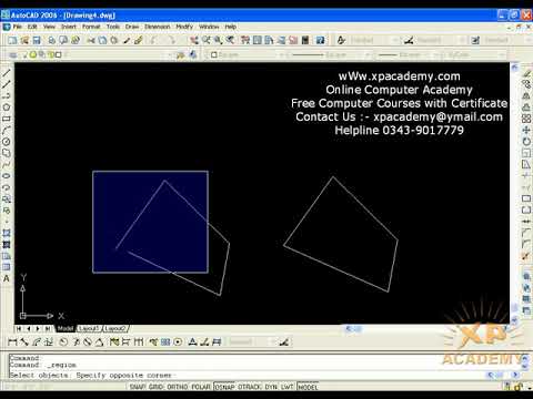 Lesson 19: Boundary And Region in Autocad || Using Boundary Command || Using Region command ...
