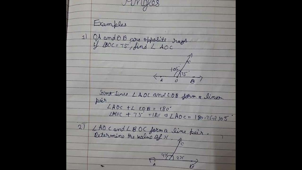 Linear pair example part 1 - YouTube