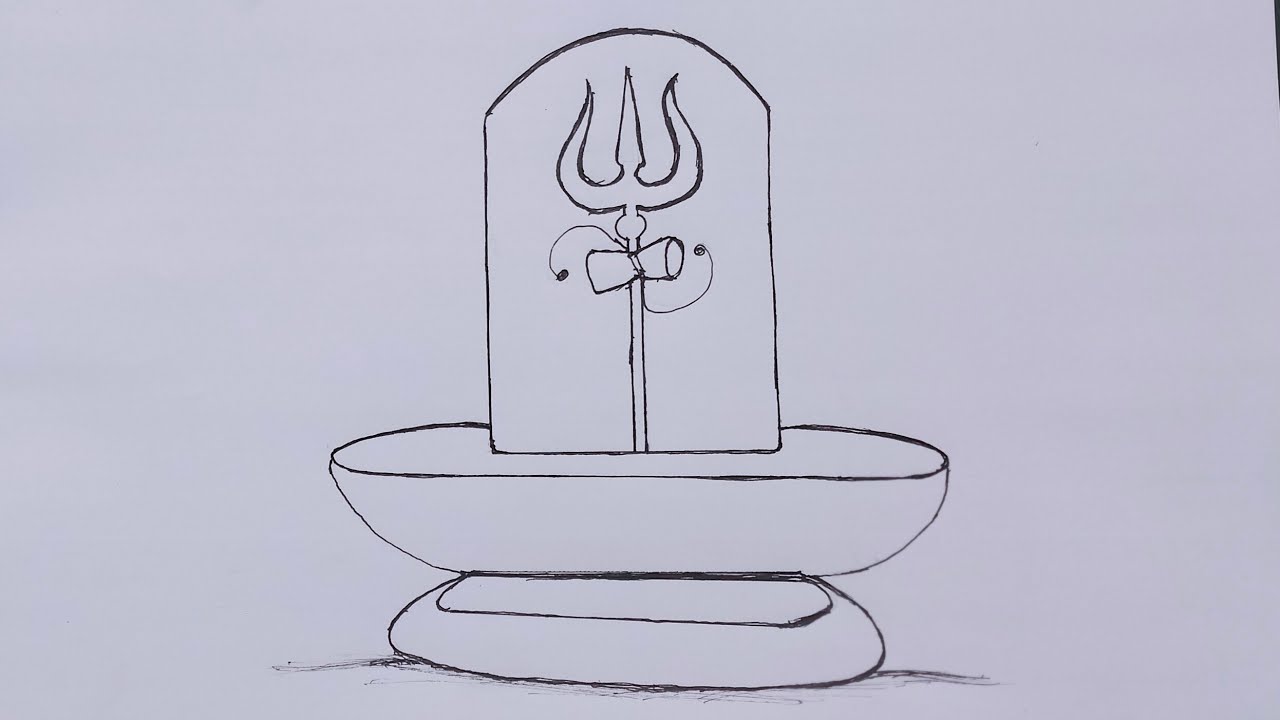How to Draw a Shivling and Trishul (Step by Step) drawing shivling ...