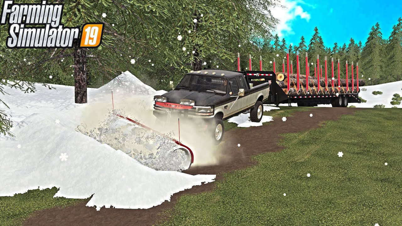 PLOWING AND HAULING LOGS (7.3L POWERSTROKE) #13 | LIVESTREAM | FARMING ...