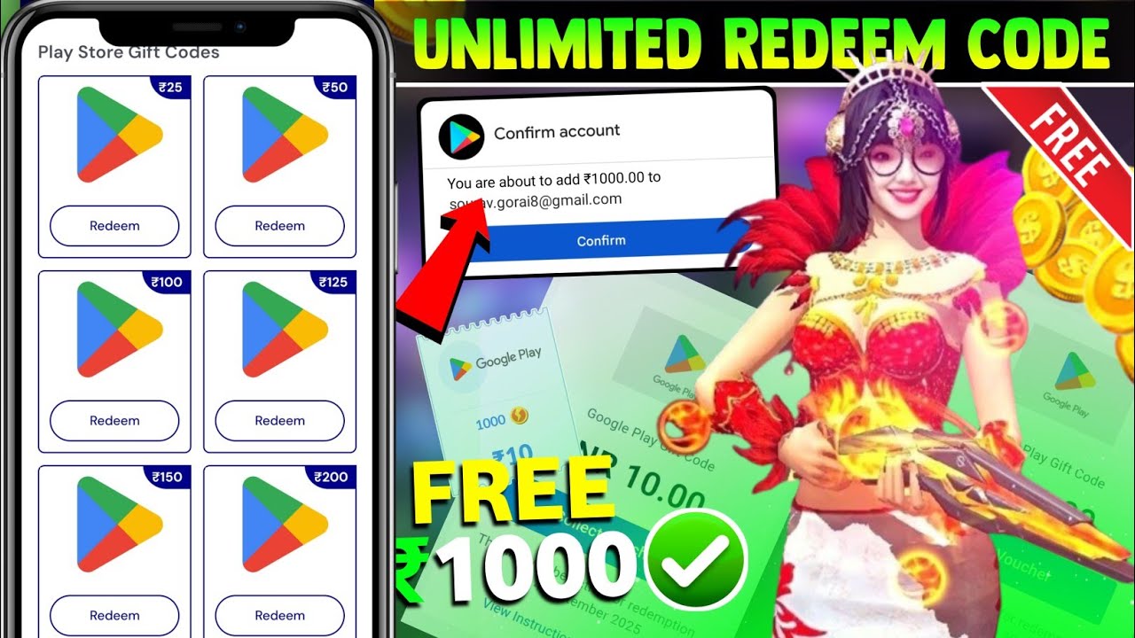 Free Redeem Code ( Instant ₹25 ) | Free Redeem Code App | Free Google ...