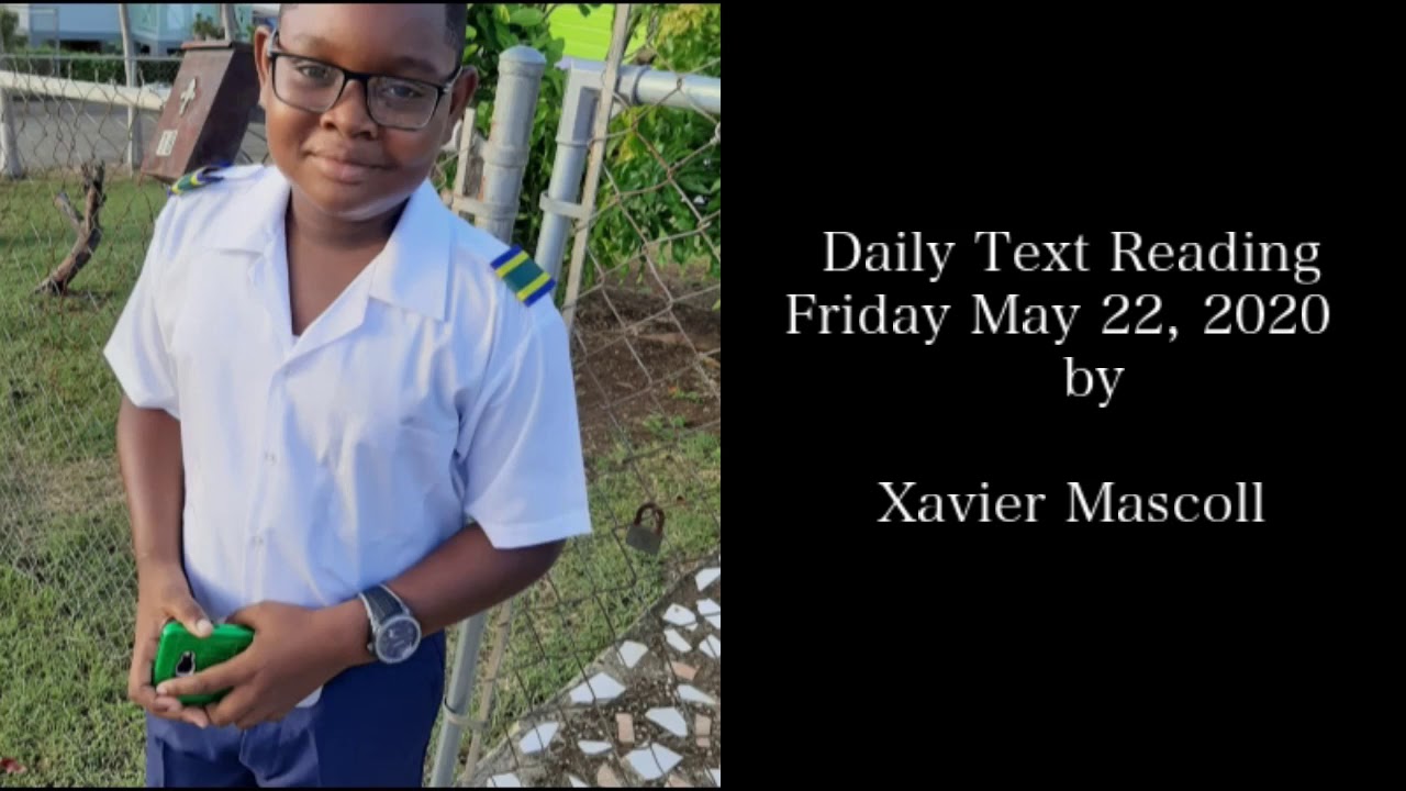 Daily Text Reading: Friday May 22, 2020 - YouTube