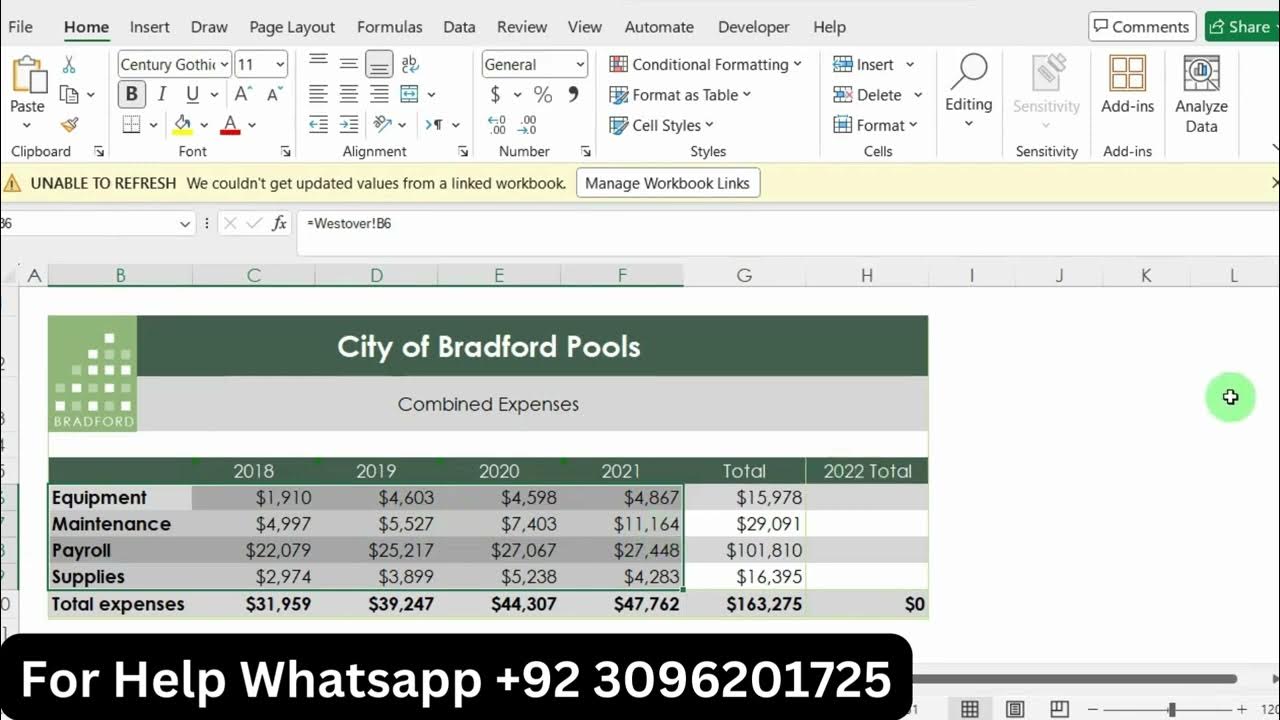 Excel Module 5 End of Module Project 2 || City of Bradford Pools || SAM ...