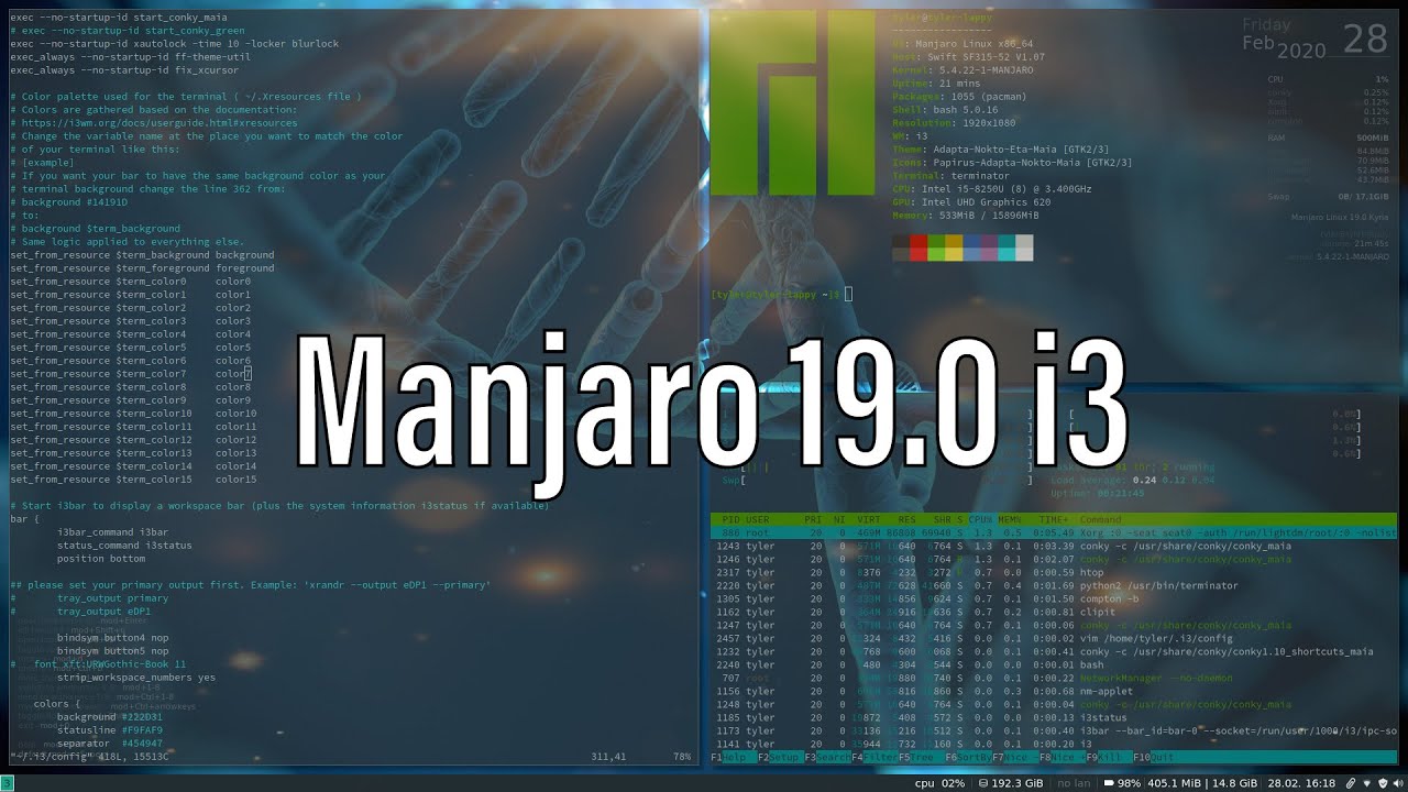 Manjaro 19.0 i3 Community Edition - YouTube