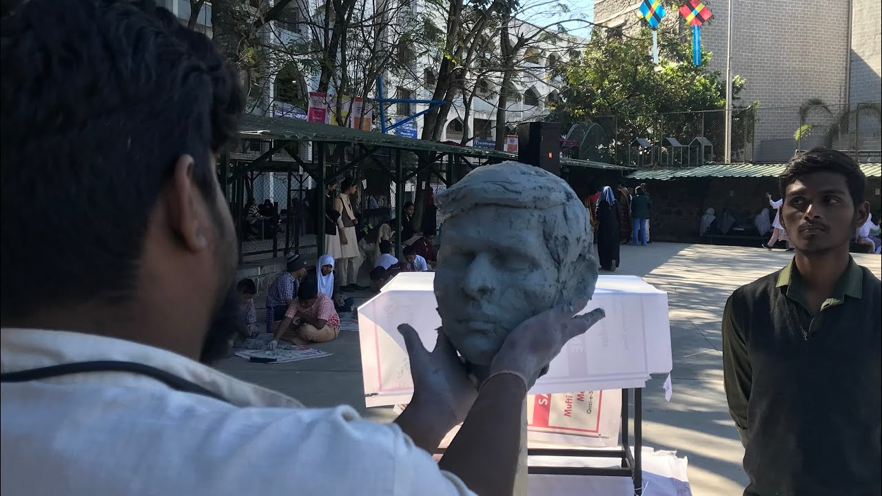 Live portrait sculpture demo, Artist Ganesh Kalaskar Model Balaji ...