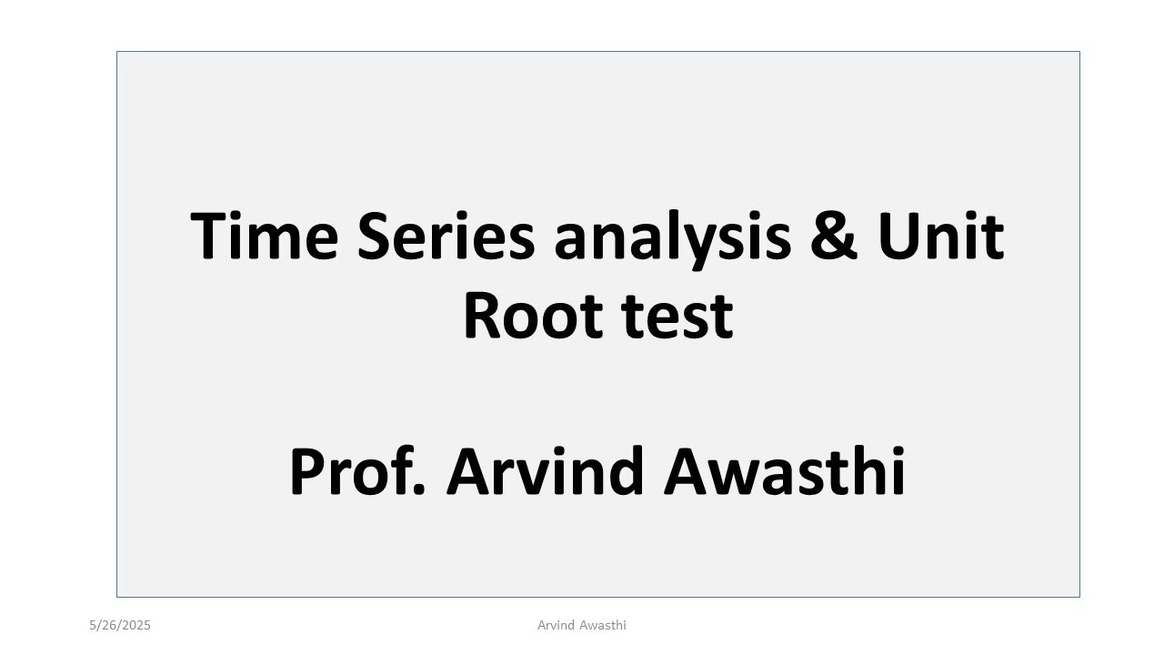 Time Series Model & Unit Root test - YouTube