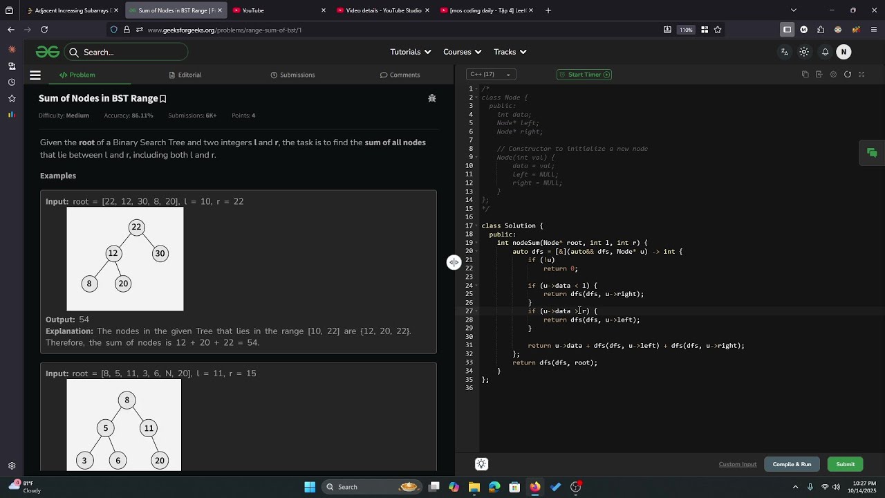 [mos coding daily - Tập 5] LeetCode & GFG POTD ngày 14/10/2025 - YouTube