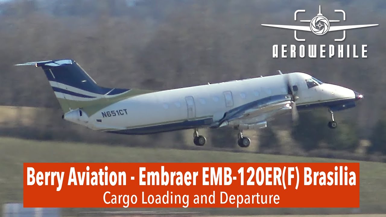 Berry Aviation - Embraer EMB-120ER(F) Brasilia Cargo Load & Departure at Tri-Cities Airport ...