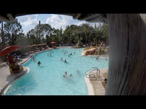 Animal Kingdom Lodge Kidani Pool, Water Slide, and Splash Zone 2021 4K ...