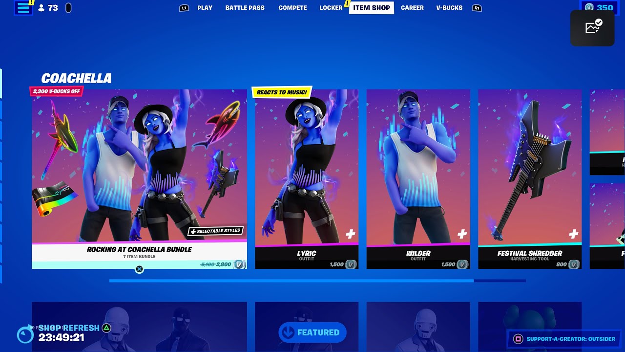 COACHELLA SKINS ARRIVE IN THE FORTNITE ITEM SHOP! LYRIC AND WILDER NEW ...