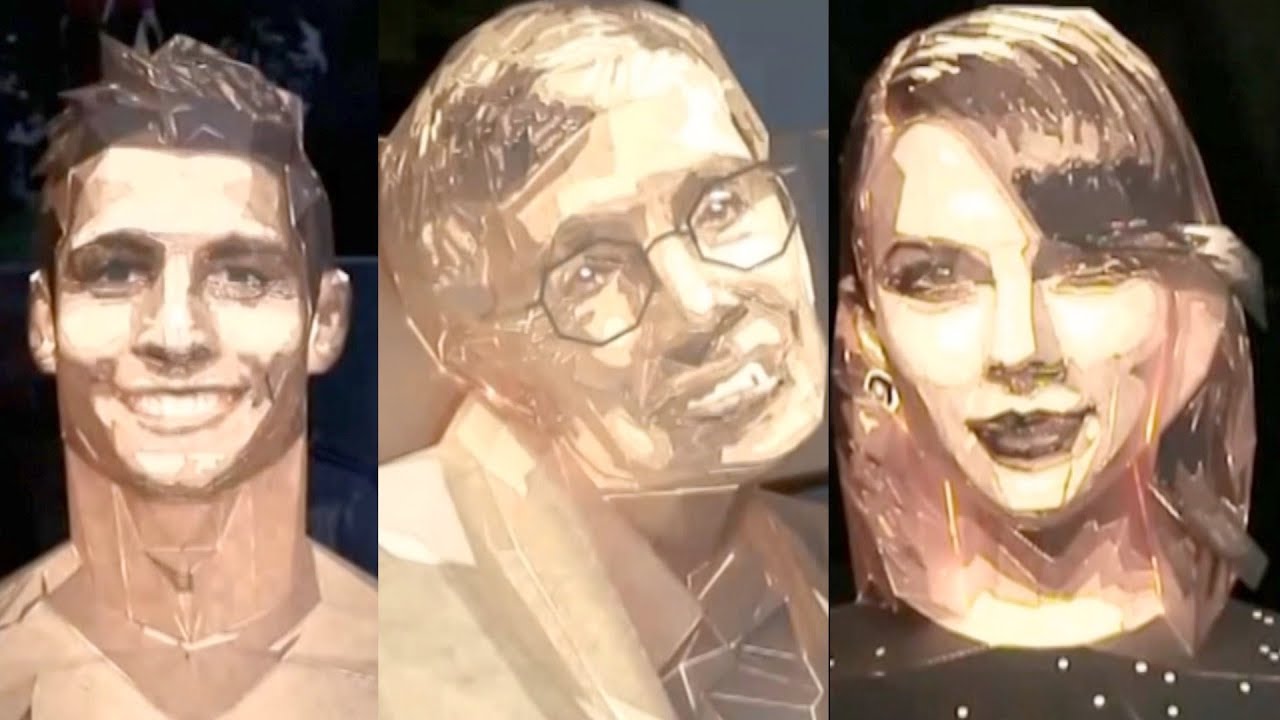 Chinese artist makes amazing paper craft of celebrities - YouTube